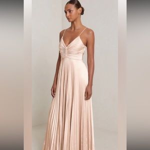 A.L.C. | Dresses | Alc Aries Satin Pleated Dress Color Cala Cream | Poshmark